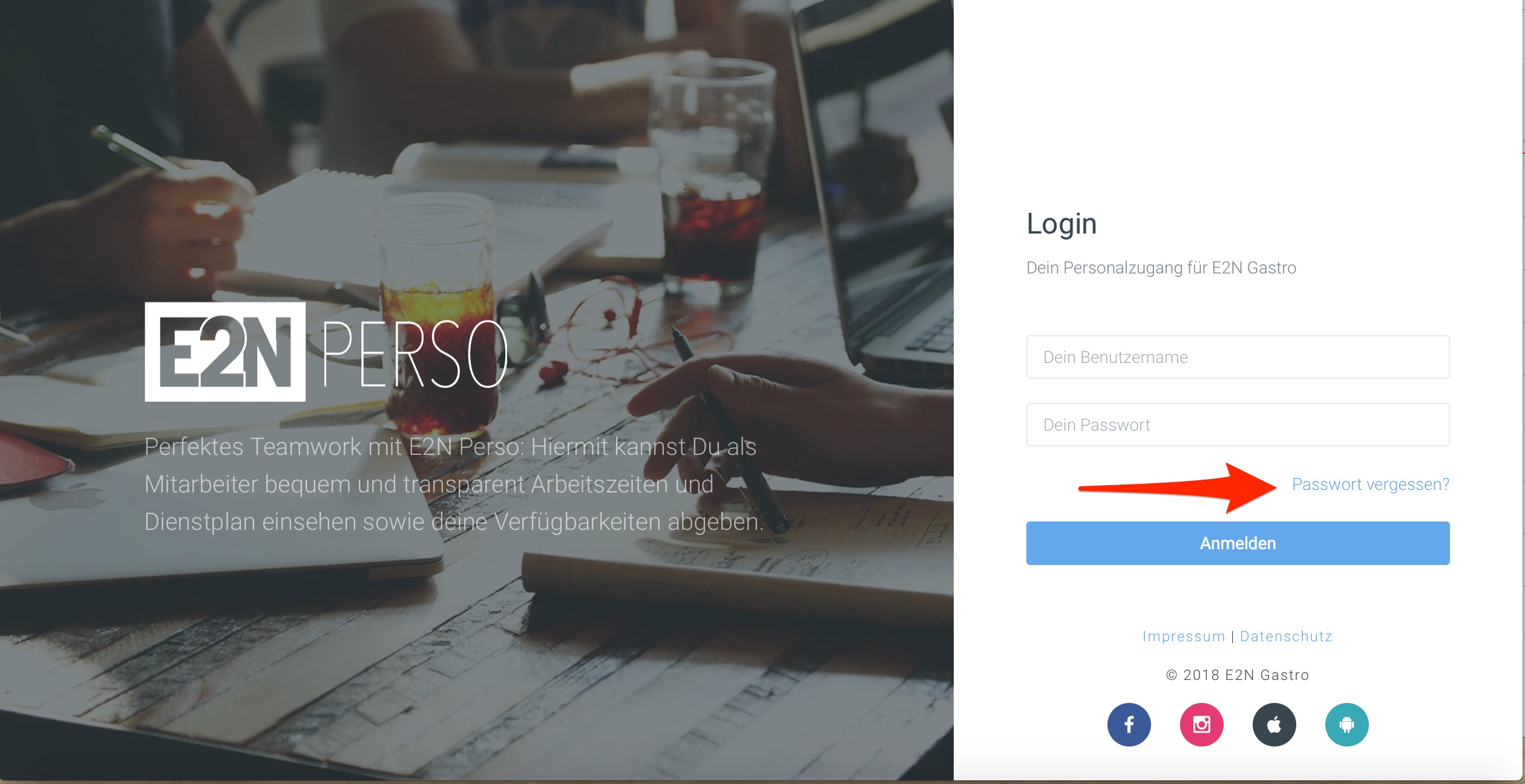 Forgotten password (E2N Perso)